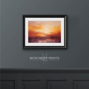 Vibrant Sunset Oil Painting, Red, Orange and Yellow Sunset Wall Art ...