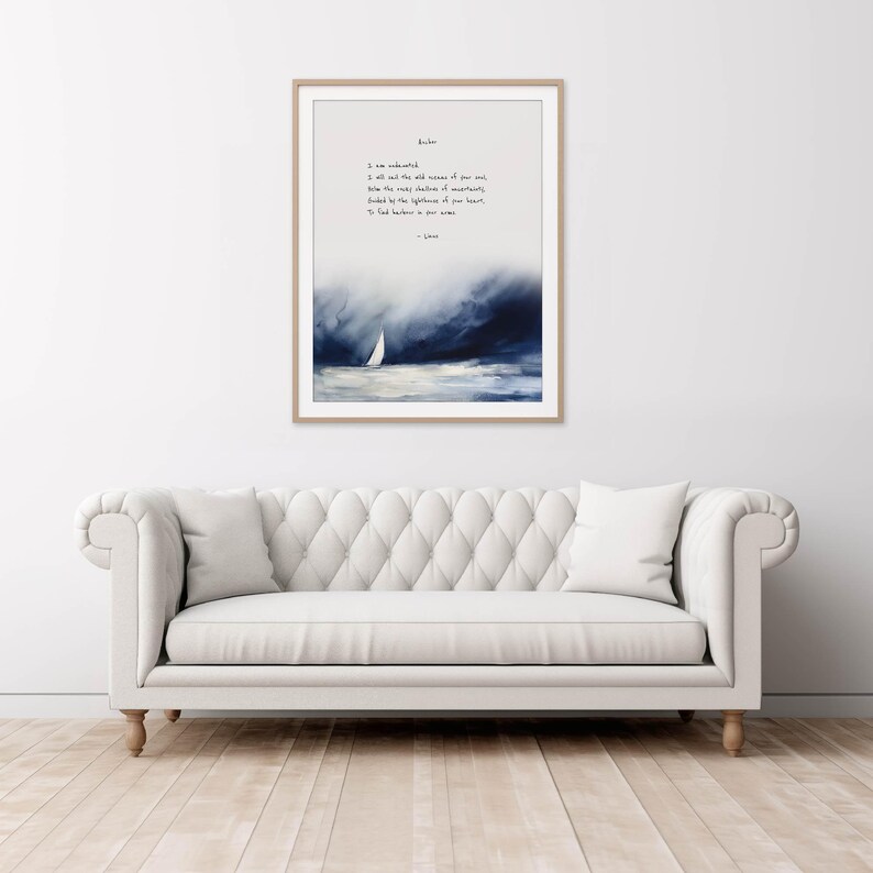 Poetry Wall Art, Original Love Poem With Watercolour Painting, Ocean ...