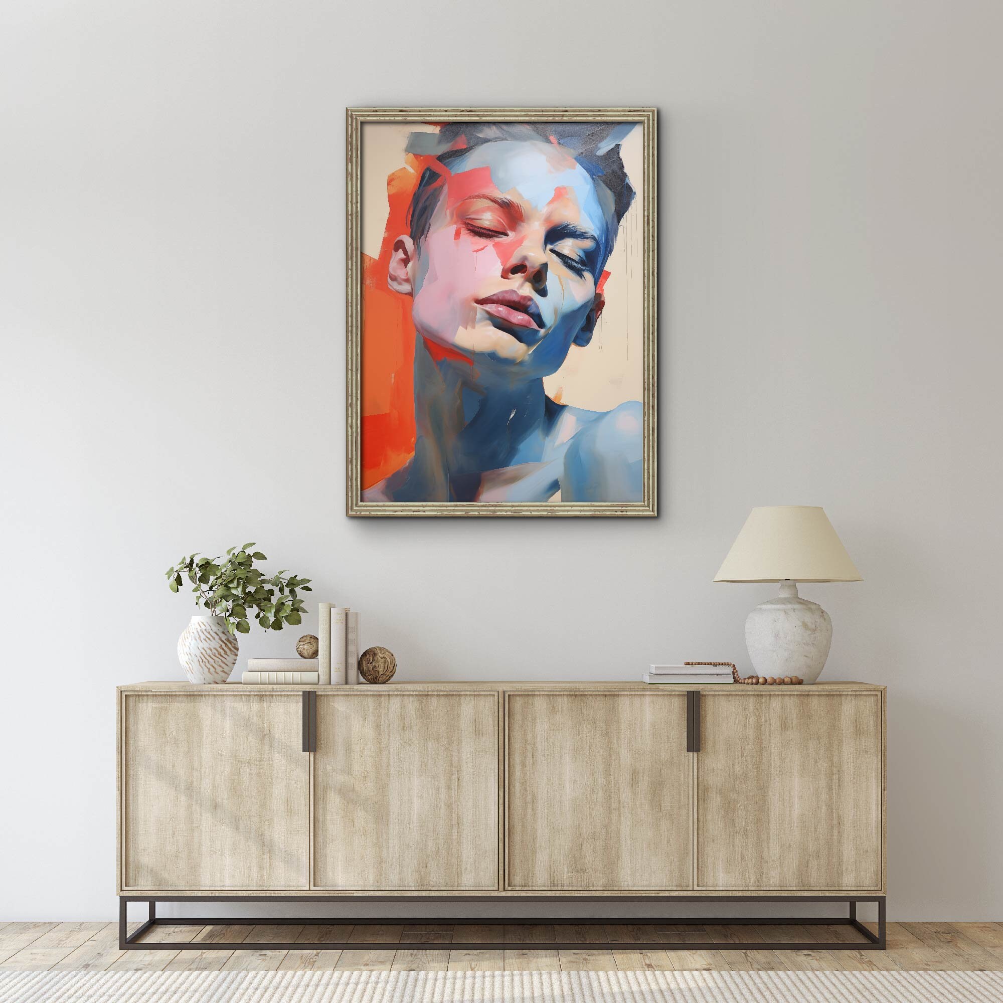 Androgynous Portrait Painting, Contemporary Artwork, High-resolution ...