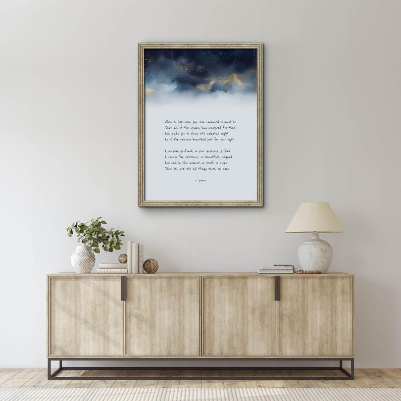 Poetry Wall Art, Original Love Poem With Watercolour Painting ...