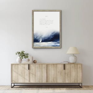 Ocean Sailing Poem Art Print: Inspirational Watercolor (digital ...