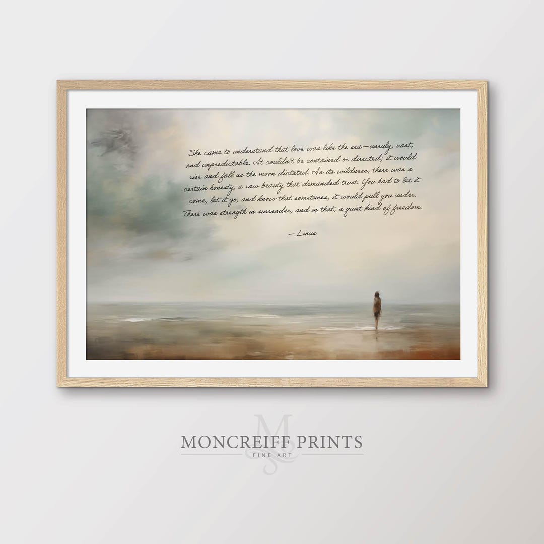 Poetic Love Quote With Ocean Painting, Romantic Seascape Print ...
