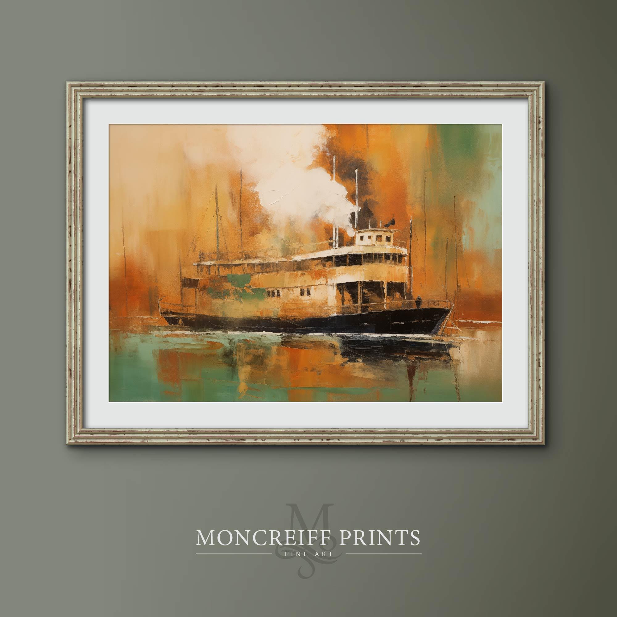 Vintage Riverboat Painting: Nostalgic American Showboat Art (digital ...