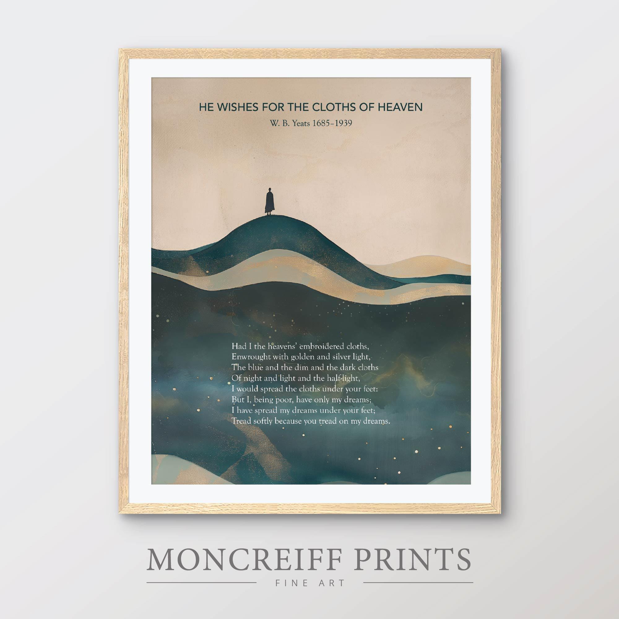 W.B. Yeats Poem Print: 'cloths of Heaven' Literary Wall Art (digital ...