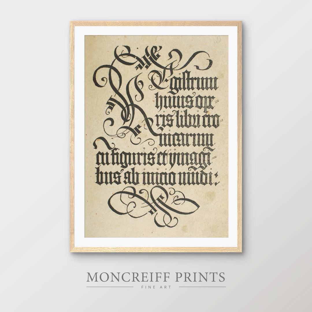 Gothic Script Print: 15th Century Latin Manuscript (digital Download ...