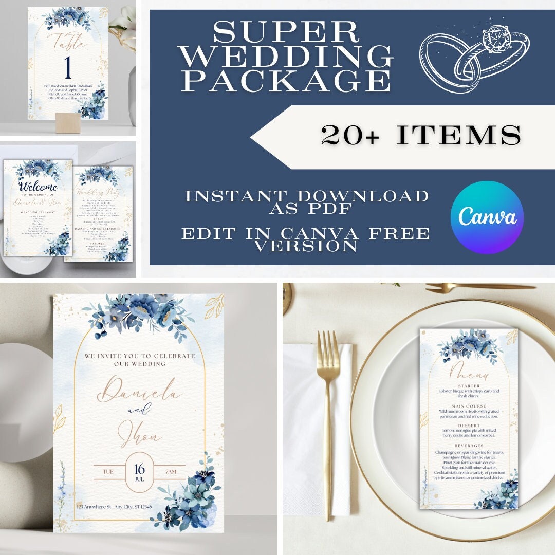 Wedding Bundle Template Download, Floral Template for Wedding , Variety ...