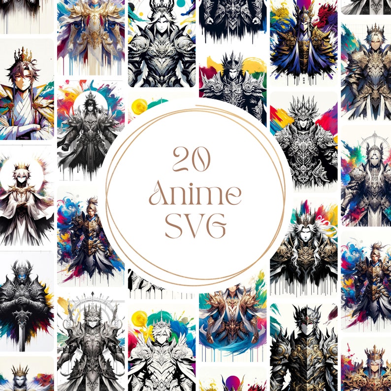 Anime SVG Bundle, Anime Clipart Cutfile Bundle, Manga SVG Vector, Manga ...