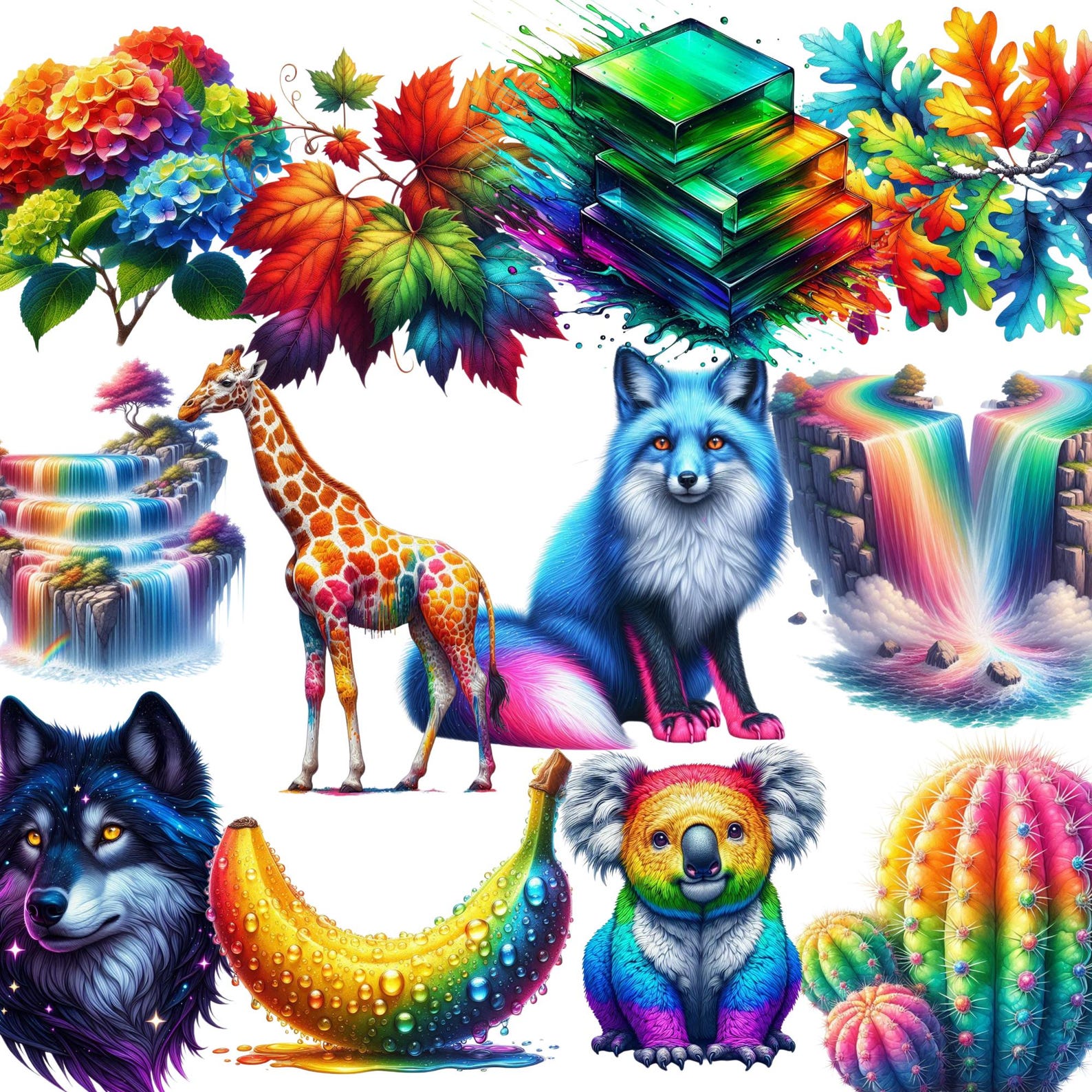 60 Rainbow Core SVG Bundle – Pastel Cute Clipart, Inside Out SVG ...