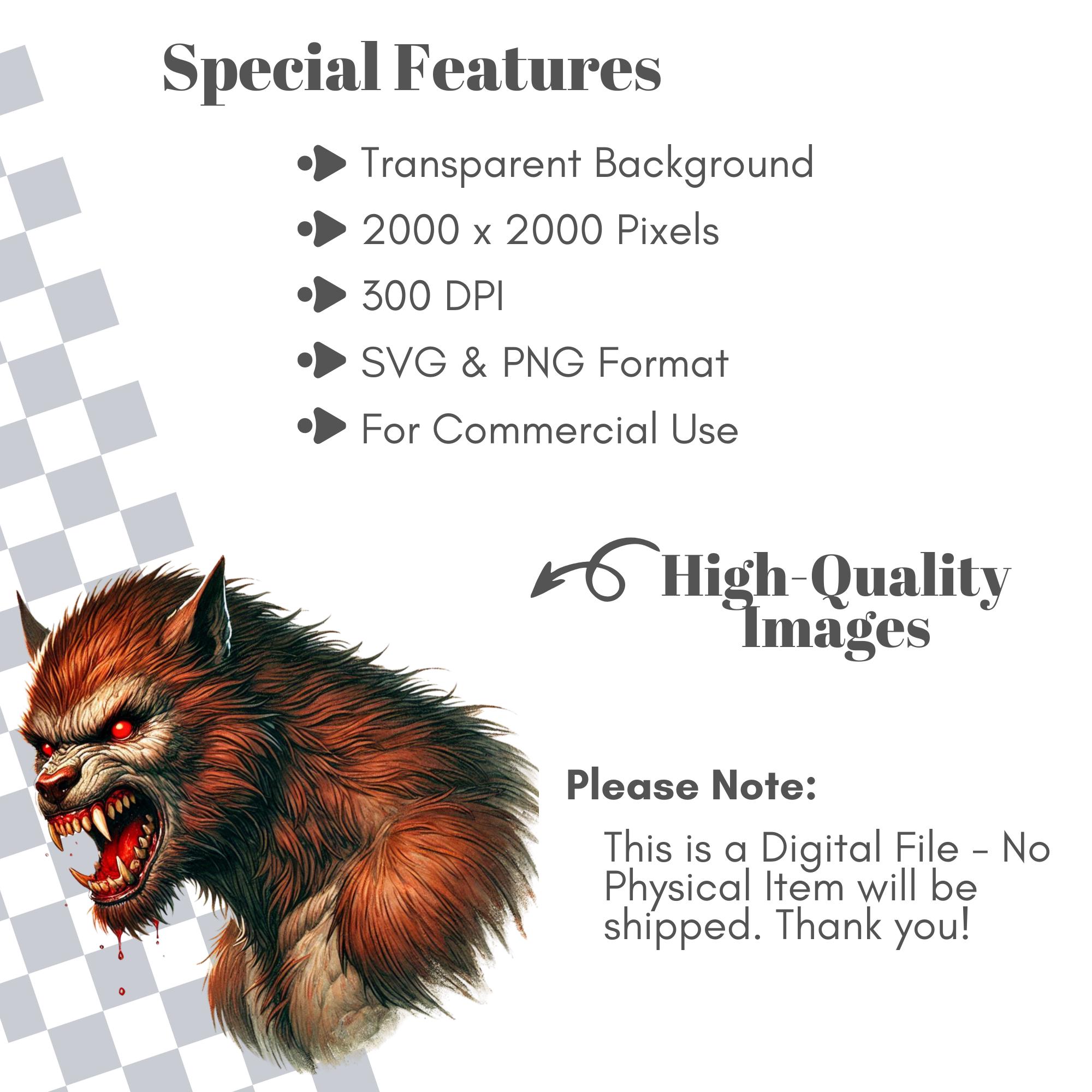 26 Dark Werewolf SVG Bundle | Gothic Halloween Clipart & Spooky Wolf ...