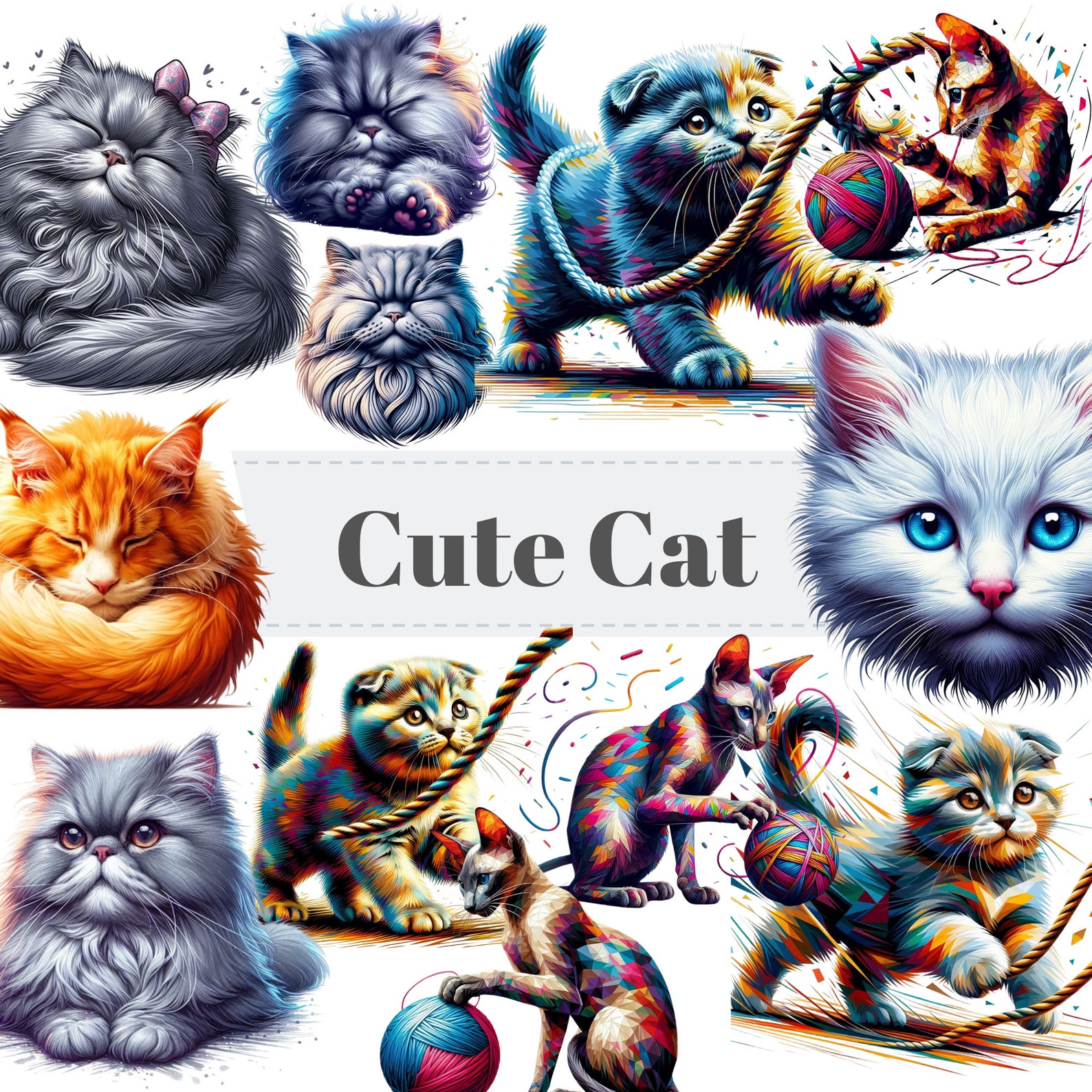 120 Cute Cat Designs Svg Bundle, Inside Out Svg Cat Clipart, Instant ...