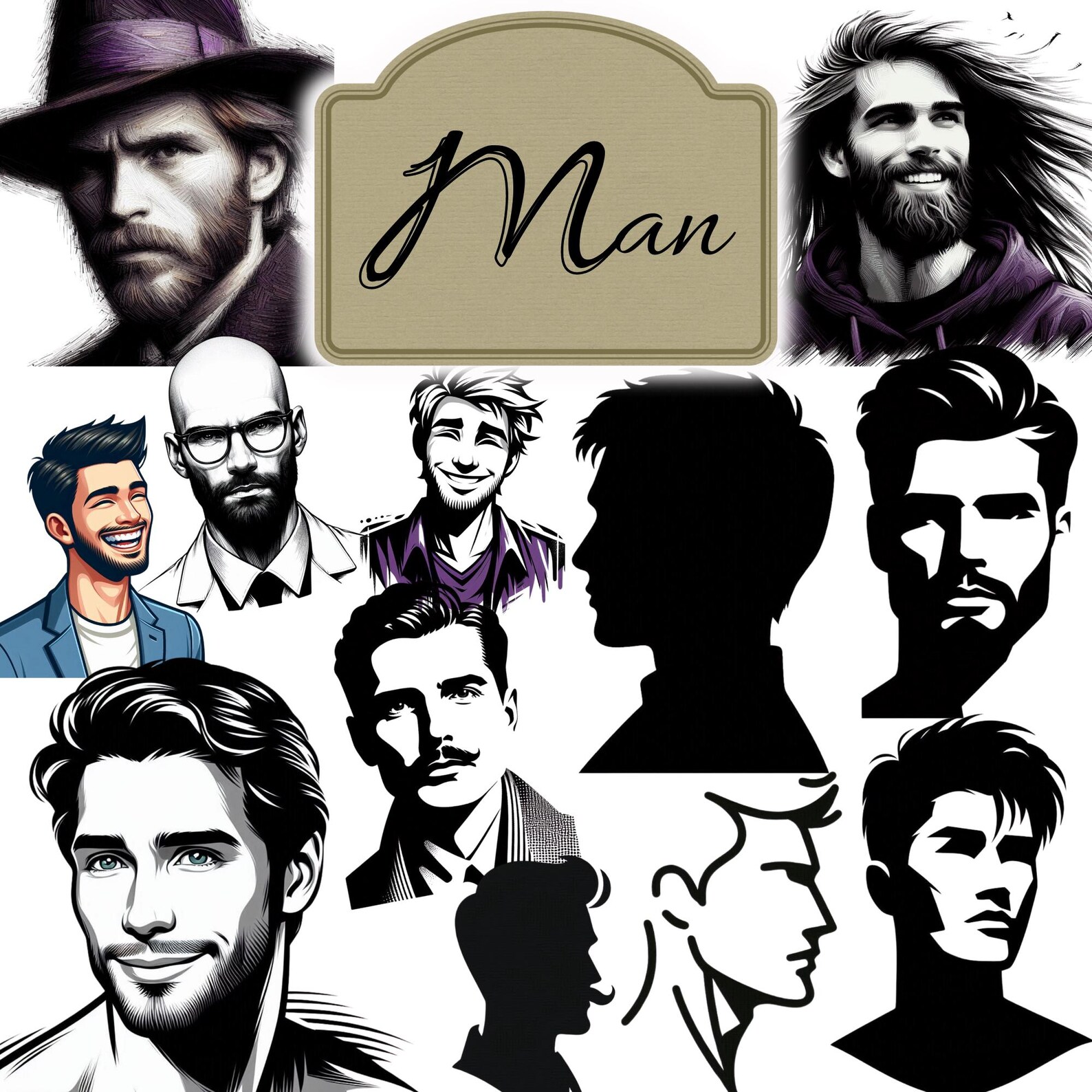 180 Man Designs Svg Bundle, Inside Out Svg Mans Clipart, Cute Instant ...