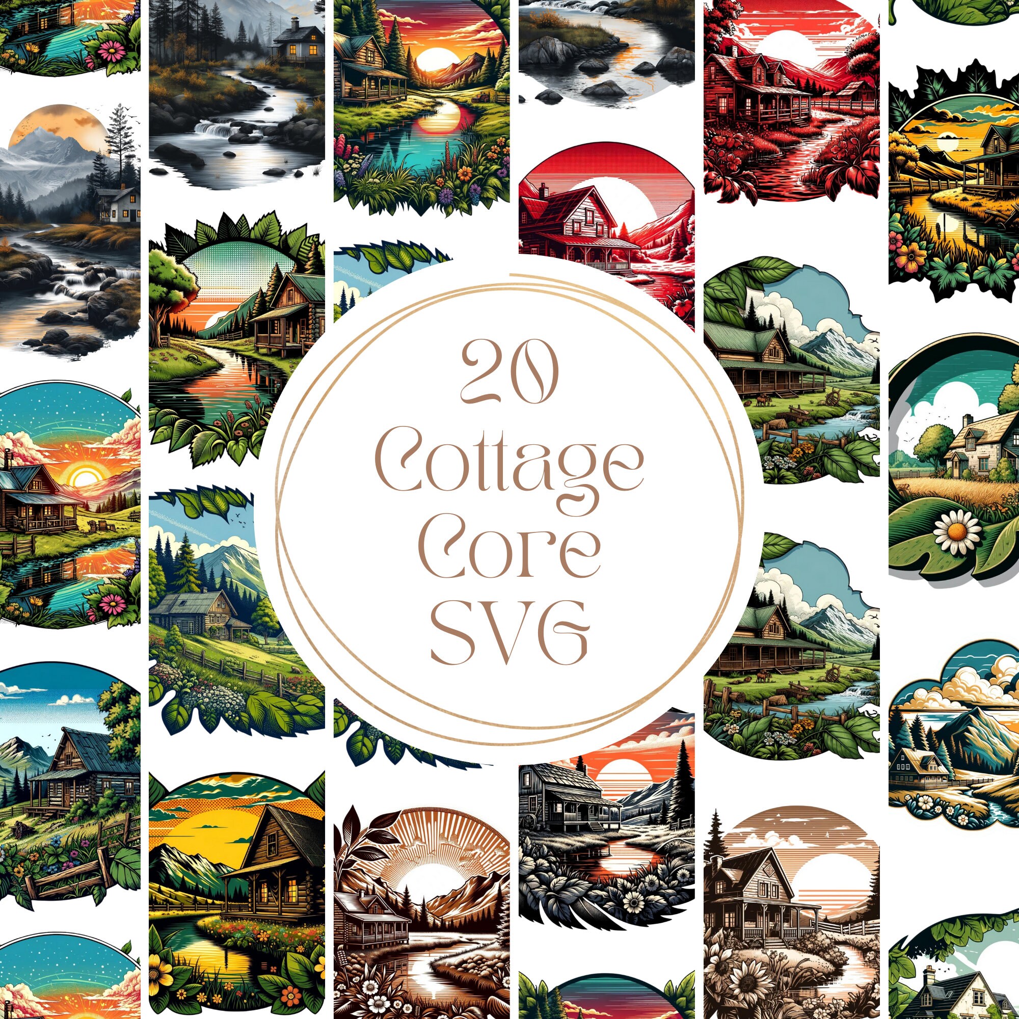 20 Cottagecore Designs Svg Bundle, Inside Out Svg Cottagecore Clipart ...