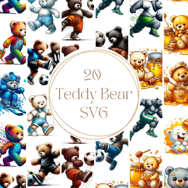 20 Teddy Bear Designs Svg Bundle, Inside Out Svg Teddy Bear Clipart ...