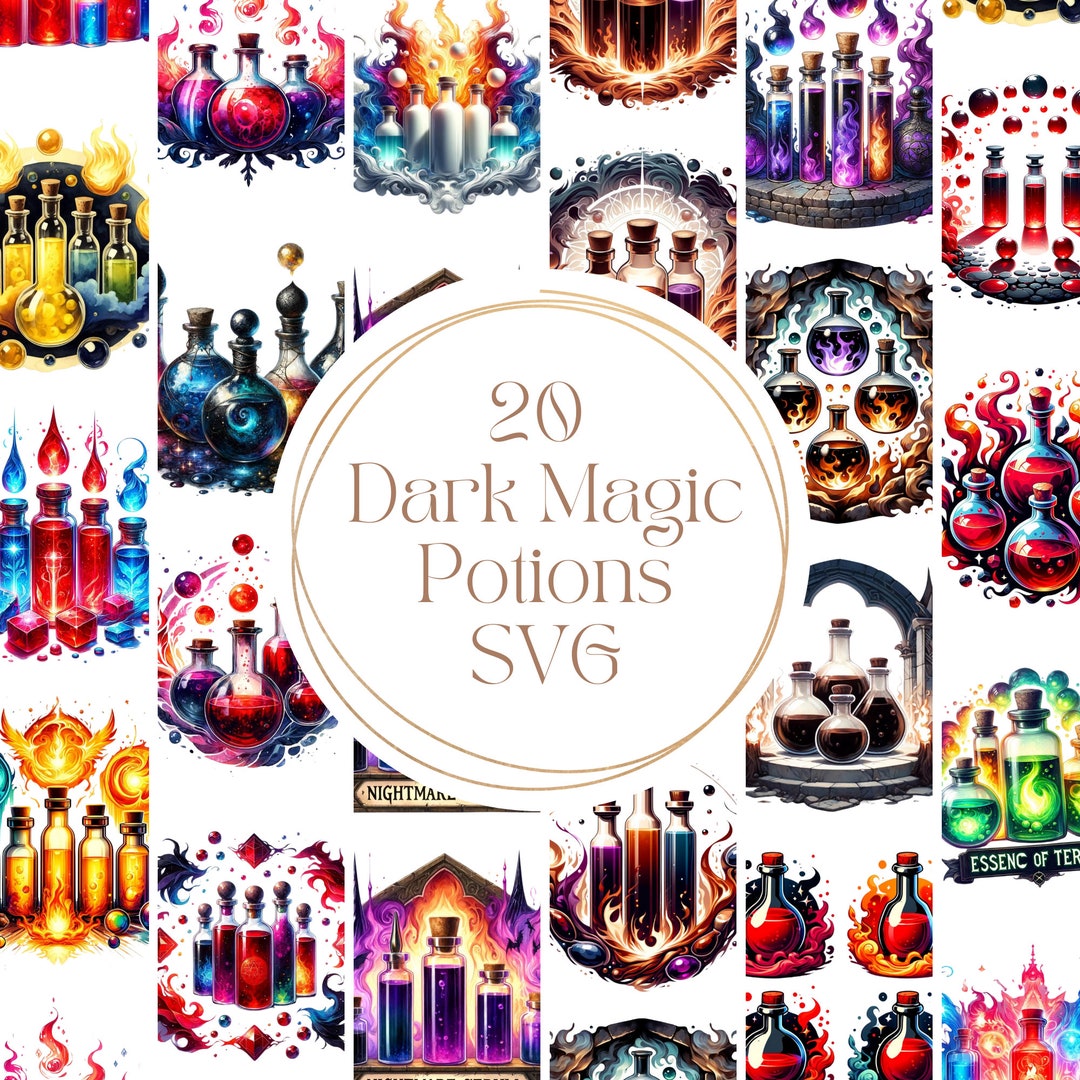 Dark Magic Potion Clipart SVG Bundle | Witchy Gothic Art (digital ...