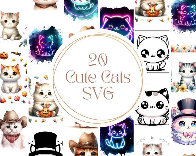 Chonky Cat SVG Bundle - Fat Cat SVG Bundle - Cute Black Cat SVG ...