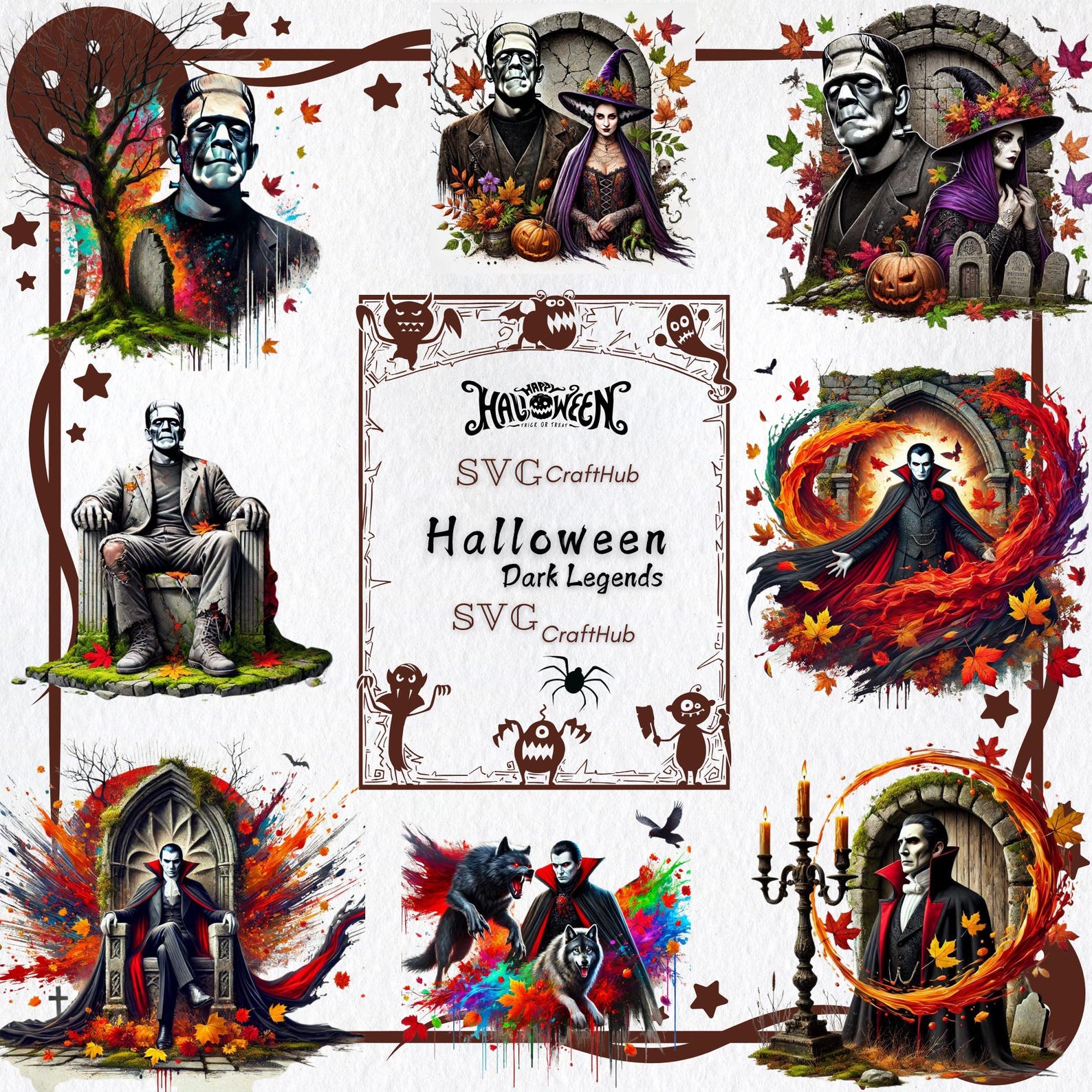 Dracula SVG Bundle for Halloween – 26 Spooky Vampire Cliparts for ...