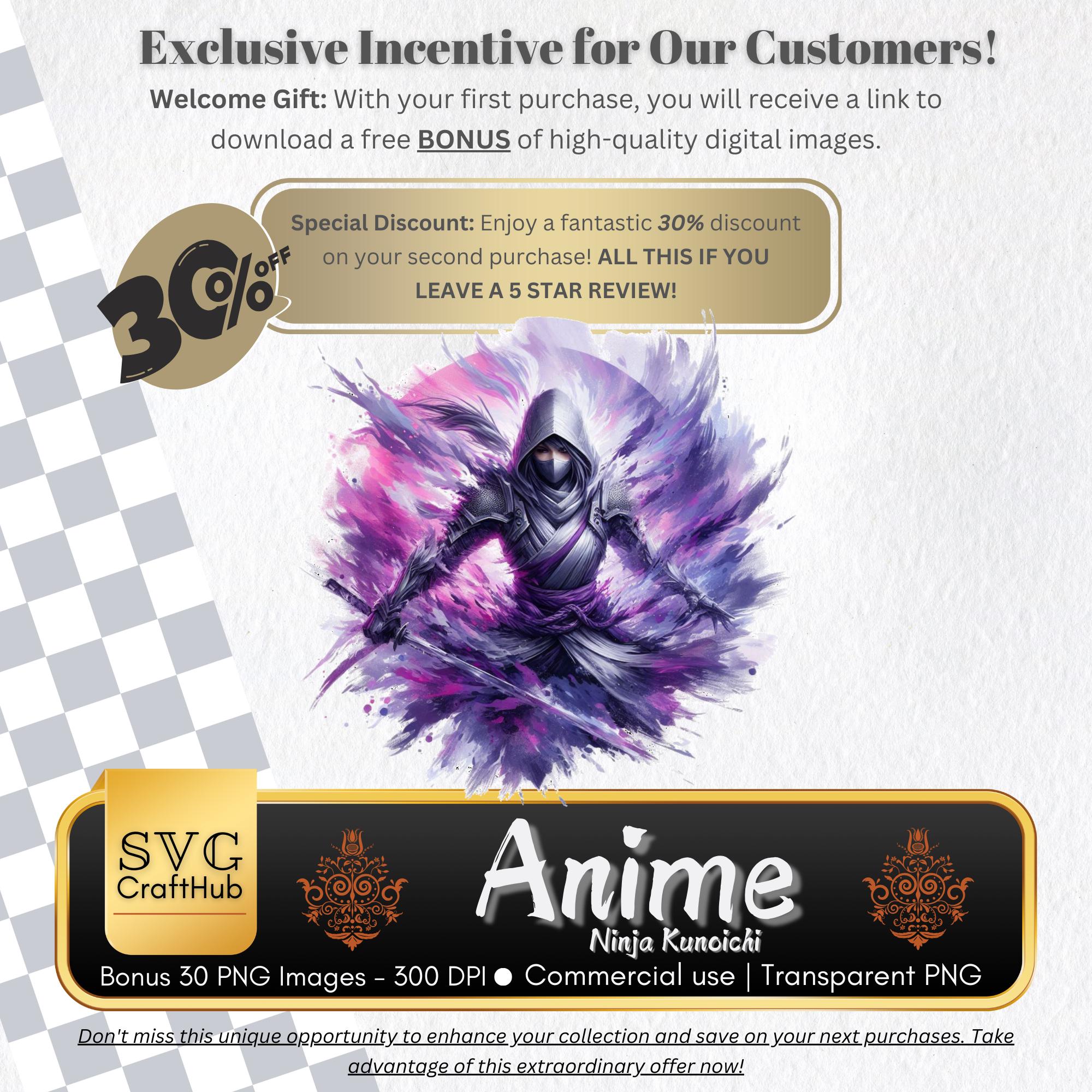 55 Anime Ninja PNG Bundle | Realistic Sublimation Clipart for T-shirts ...