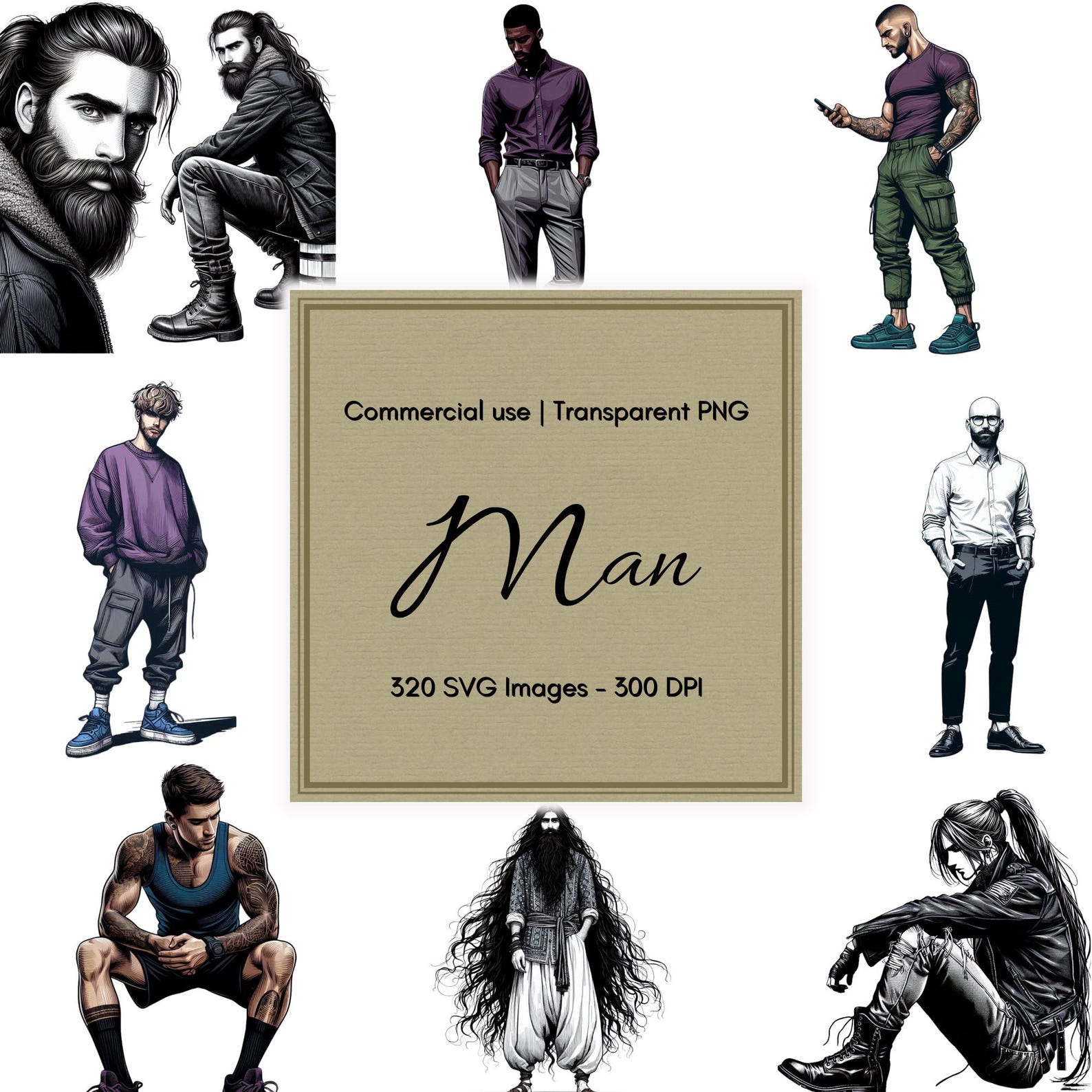 320 Man Designs Svg Bundle, Inside Out Svg Mans Clipart, Cute Instant ...