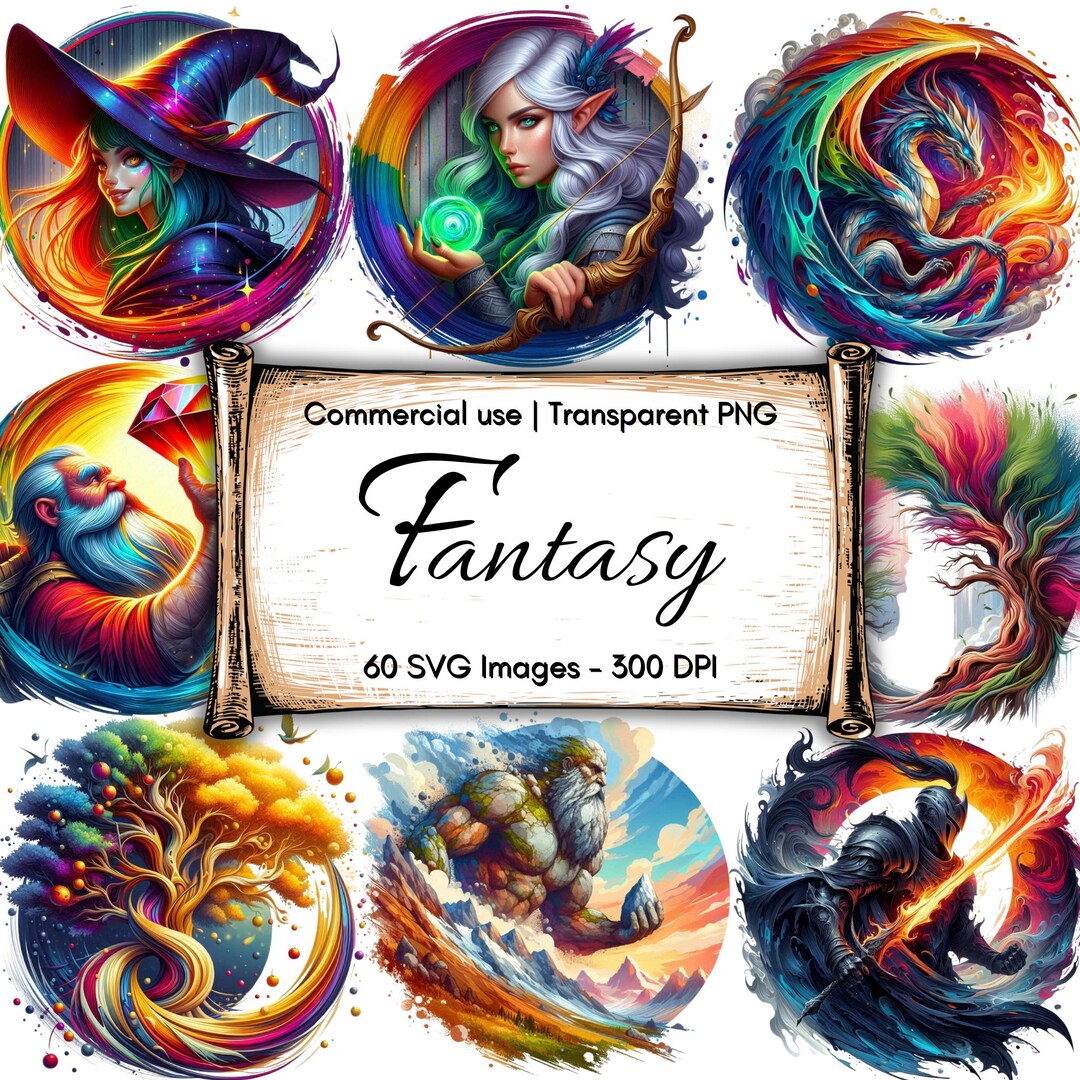 60 Fantasy Designs Svg Bundle, Inside Out Svg Fantasy Clipart, Cute ...