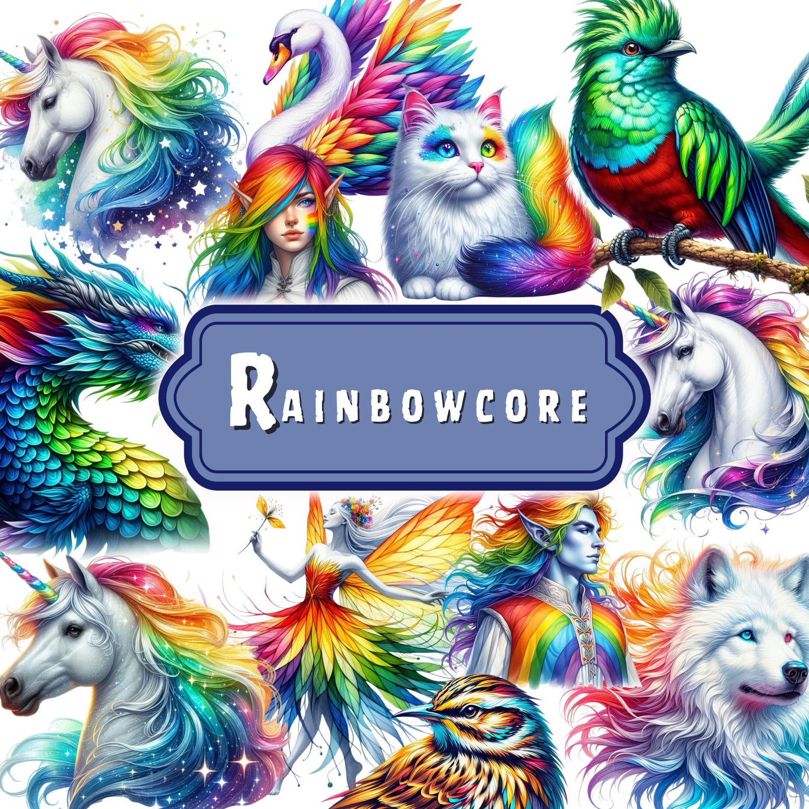 120 Rainbow Core Designs Svg Bundle, Inside Out Svg Rainbow Clipart ...
