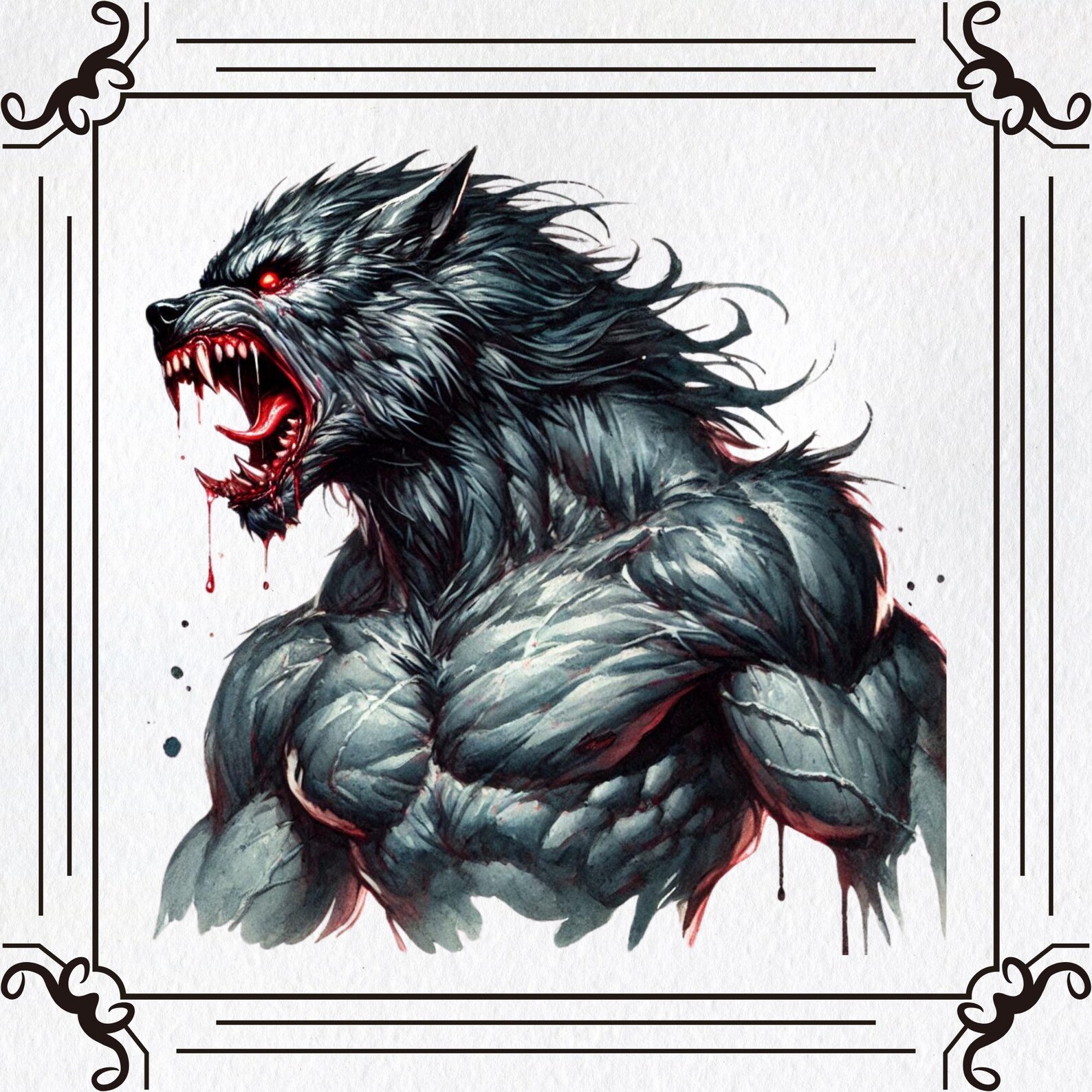 26 Dark Werewolf SVG Bundle | Gothic Halloween Clipart & Spooky Wolf ...