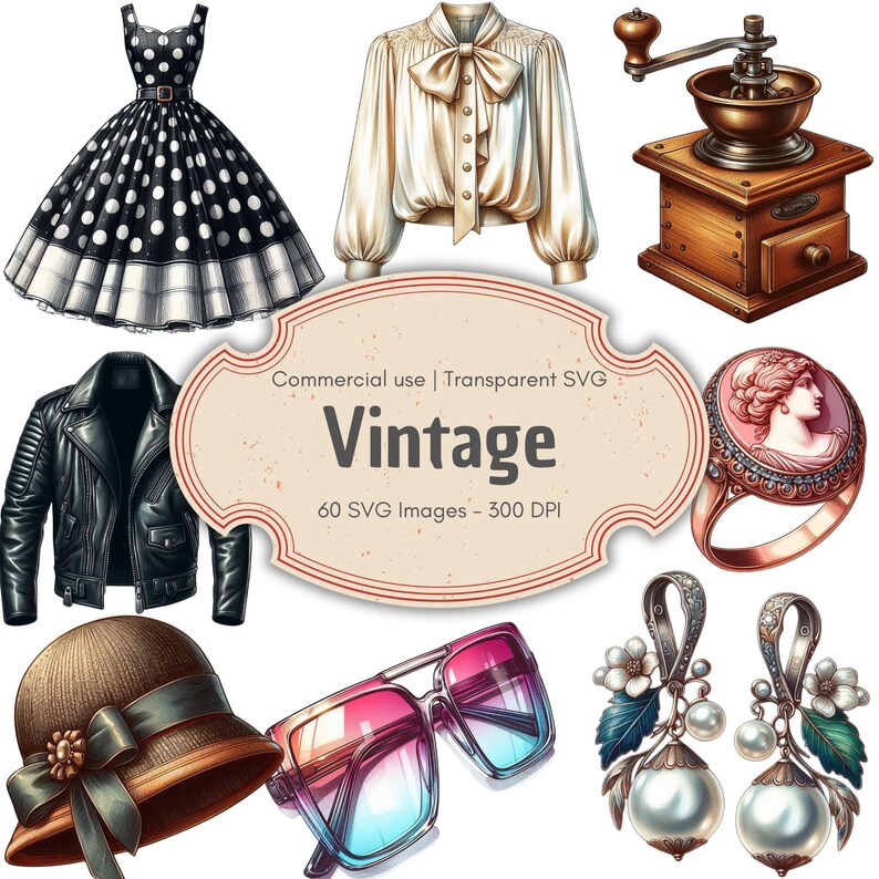 60 Vintage SVG Designs for Cricut – Retro Clipart Bundle, Farmhouse SVG ...