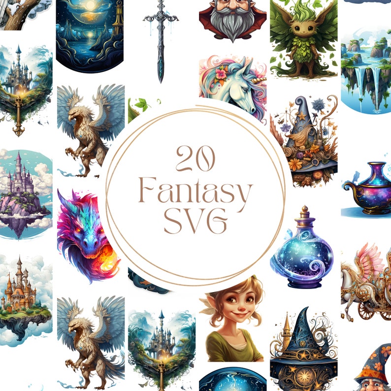 20 Fantasy Designs Svg Bundle, Inside Out Svg Fantasy Clipart, Cute ...