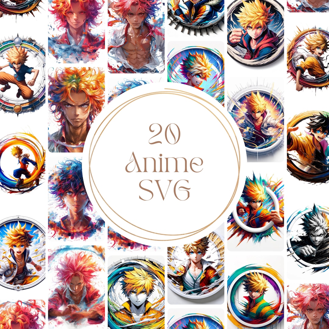 Anime SVG Bundle, Anime Clipart Cutfile Bundle, Manga SVG Vector, Manga ...