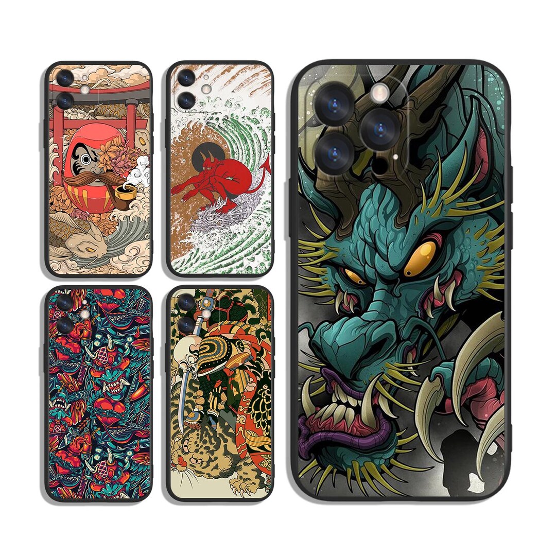 Japanese Samurai Cases for iPhone SE 11 12 13 14 15 16 Plus Pro Max ...