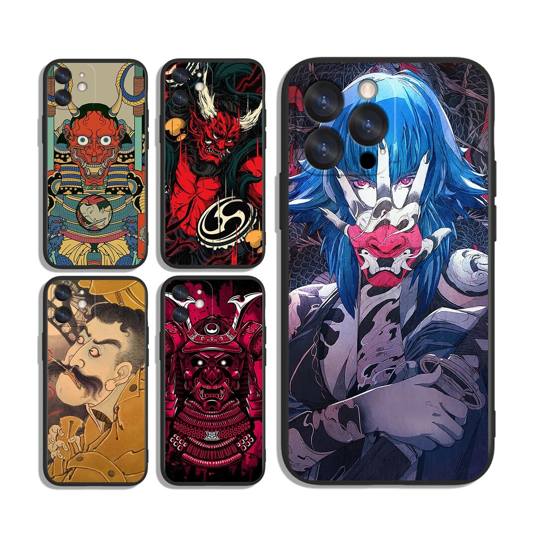 Japanese Samurai Cases for iPhone SE 11 12 13 14 15 16 Plus Pro Max ...