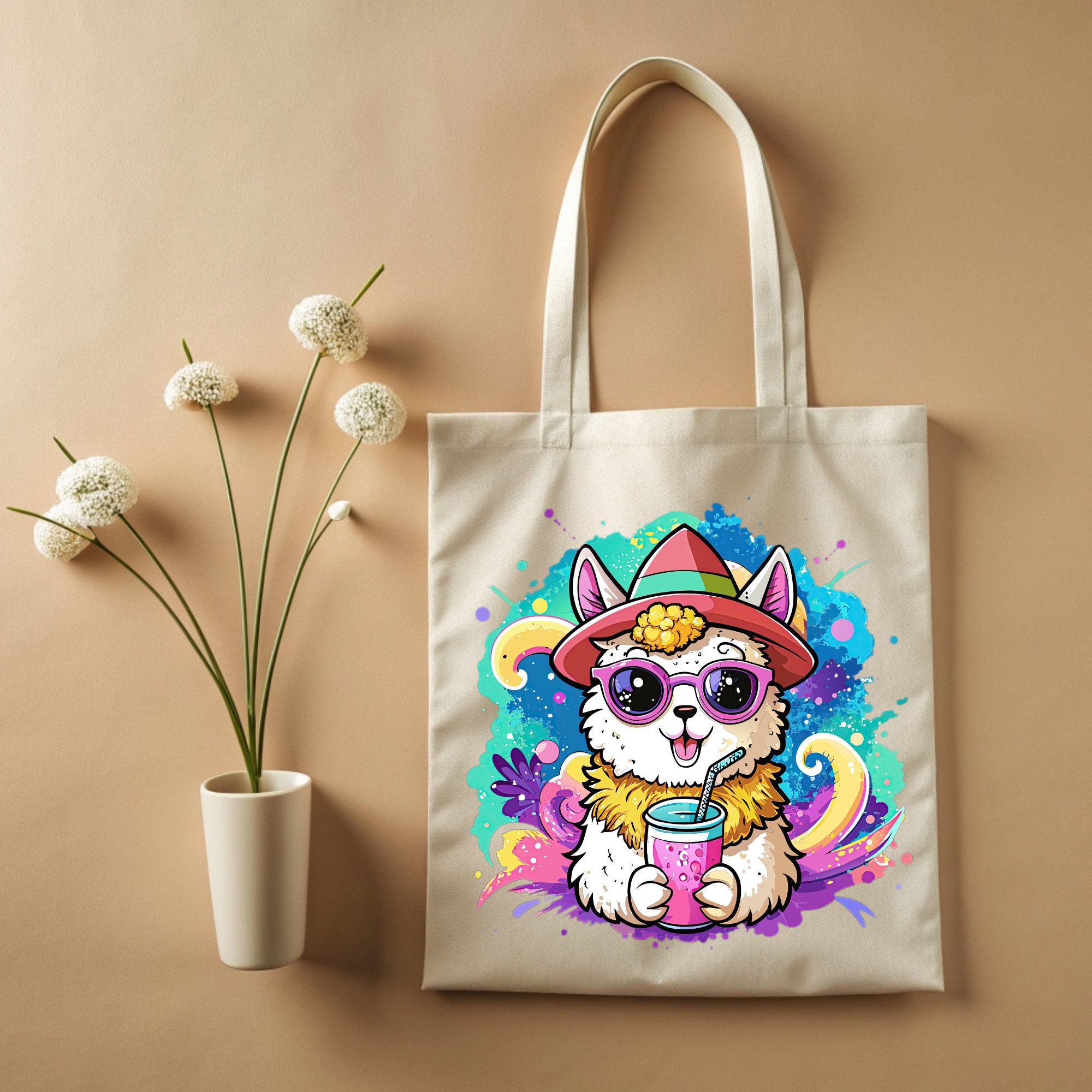 Llama Summer Drink Clipart, Alpaca Clipart, Summer PNG, Illustration ...