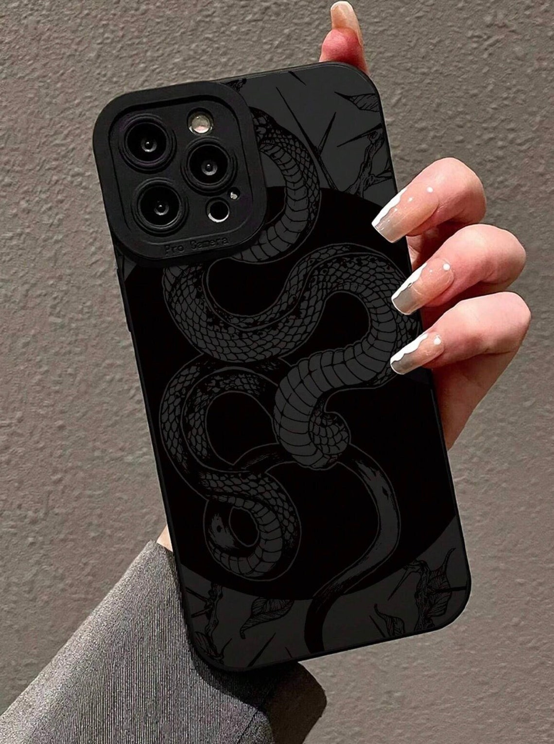 Snake Pattern Matte Black Phone Case - Etsy