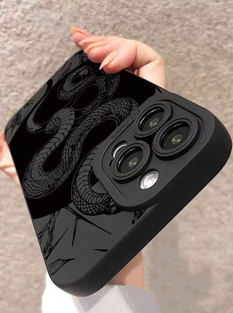 Snake Pattern Matte Black Phone Case - Etsy