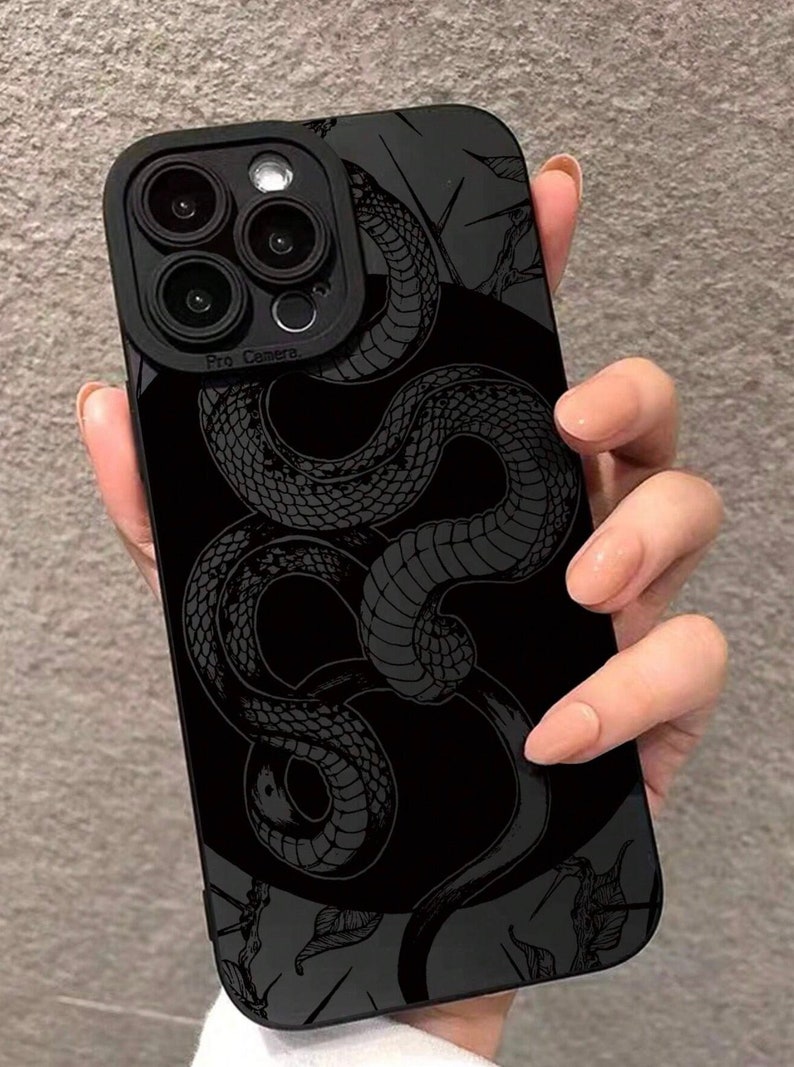 Snake Pattern Matte Black Phone Case - Etsy