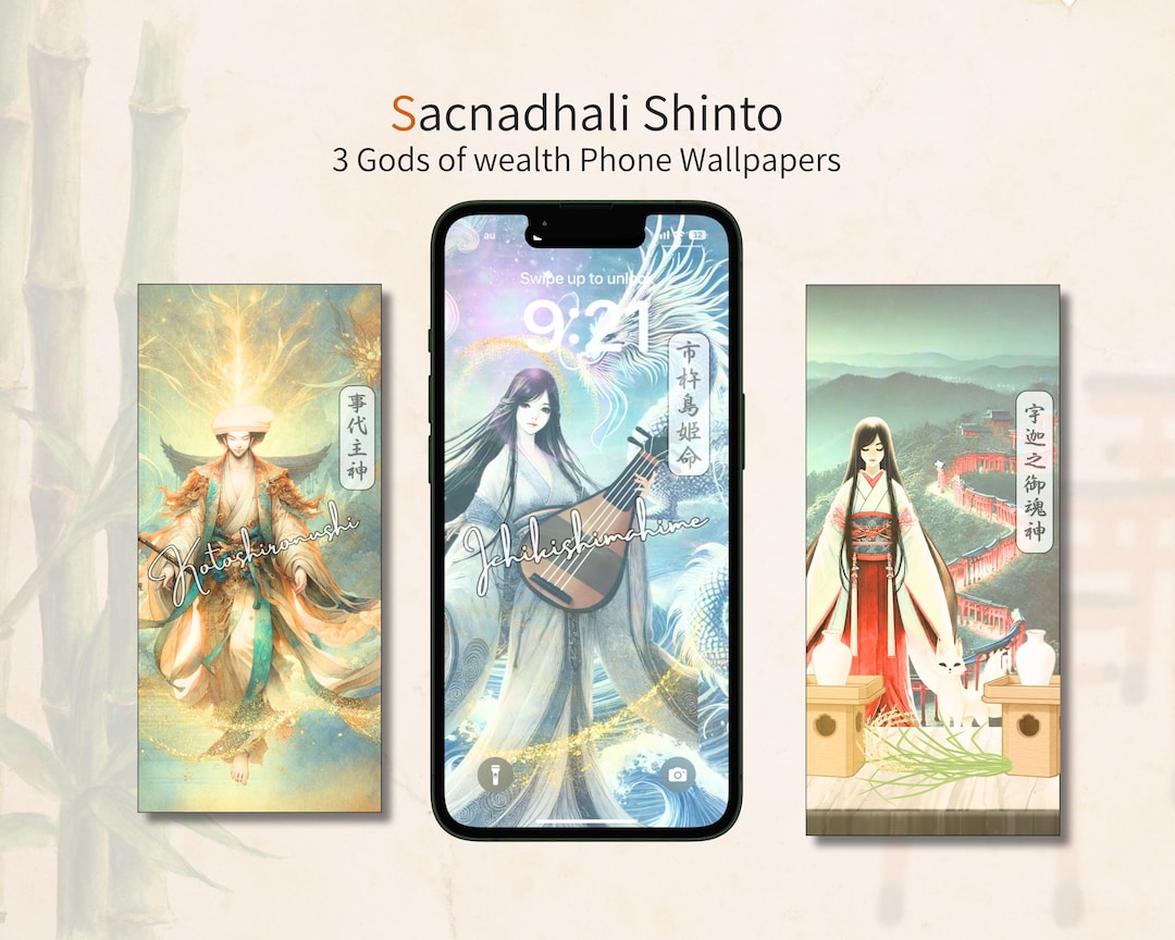 Japanese Shinto Gods of Wealth Wallpaper: Prosperity Deities (digital ...
