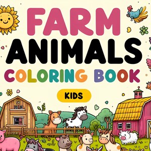 Farm Animals Coloring Book for Kids Printable 20 Pages Animal Coloring ...