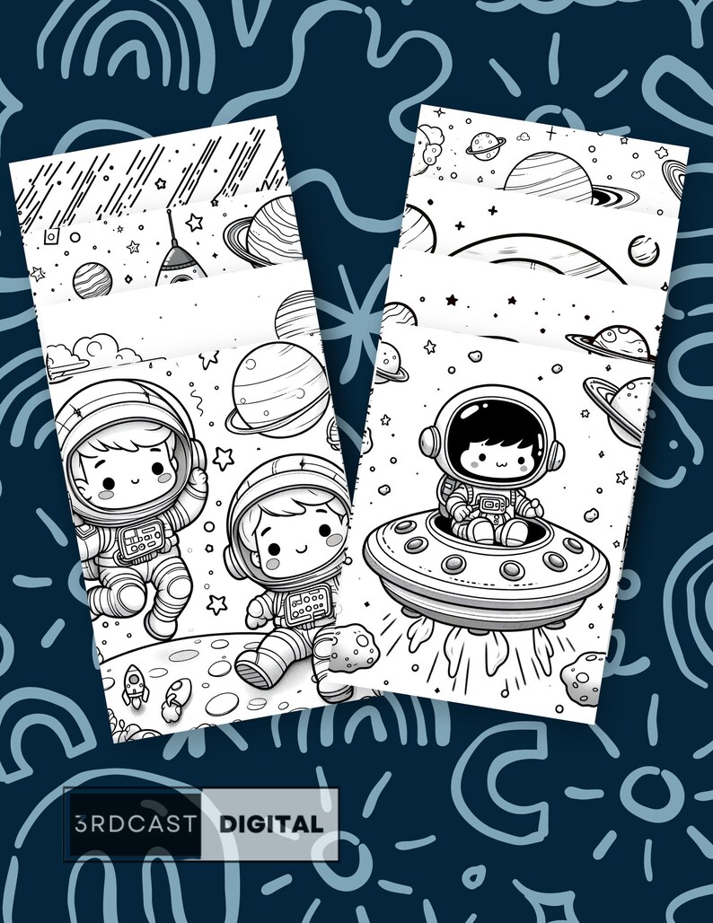Outer Space Coloring Book for Kids Printable 20 Pages Astronaut ...
