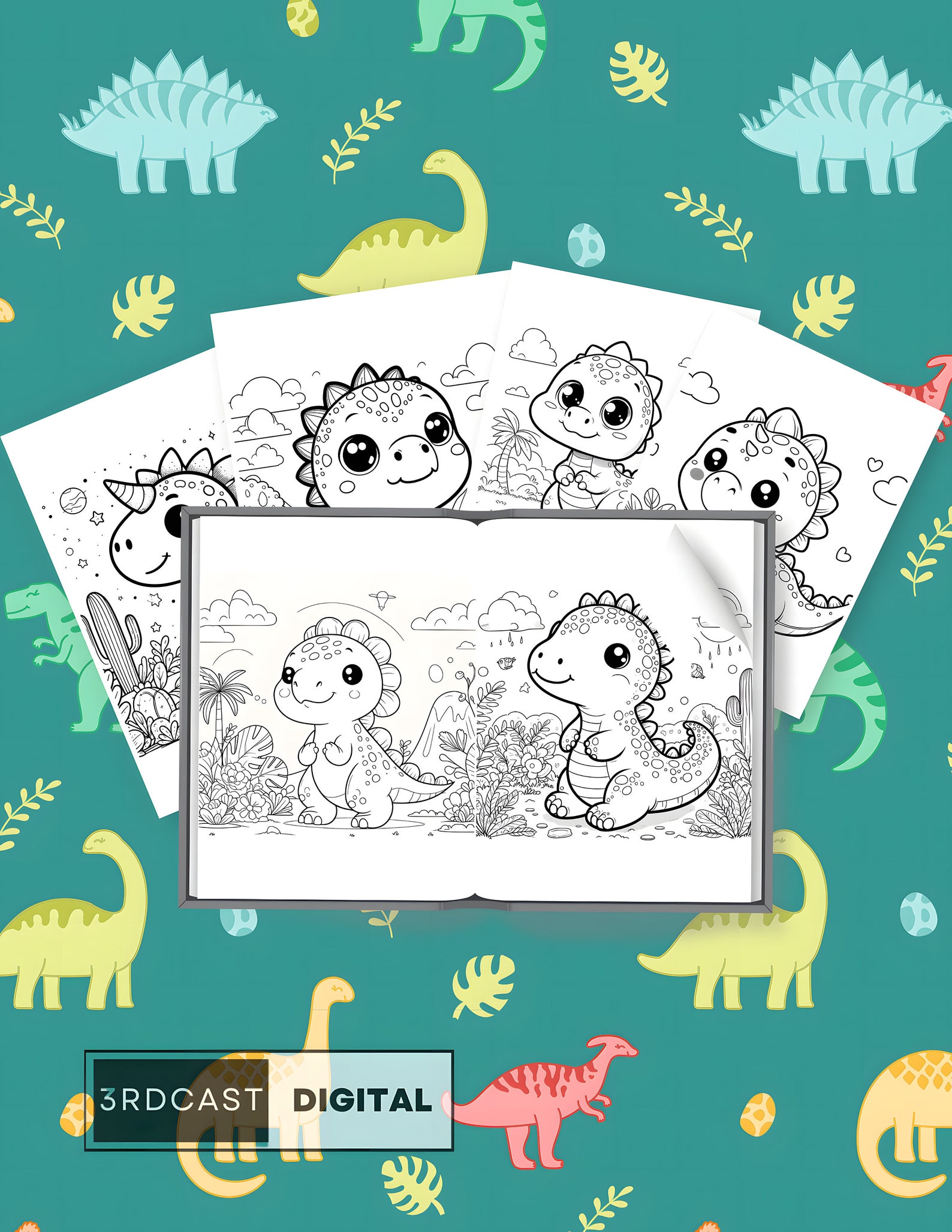 Dinosaur Coloring Book for Kids 20 Pages Coloring Book Printable ...