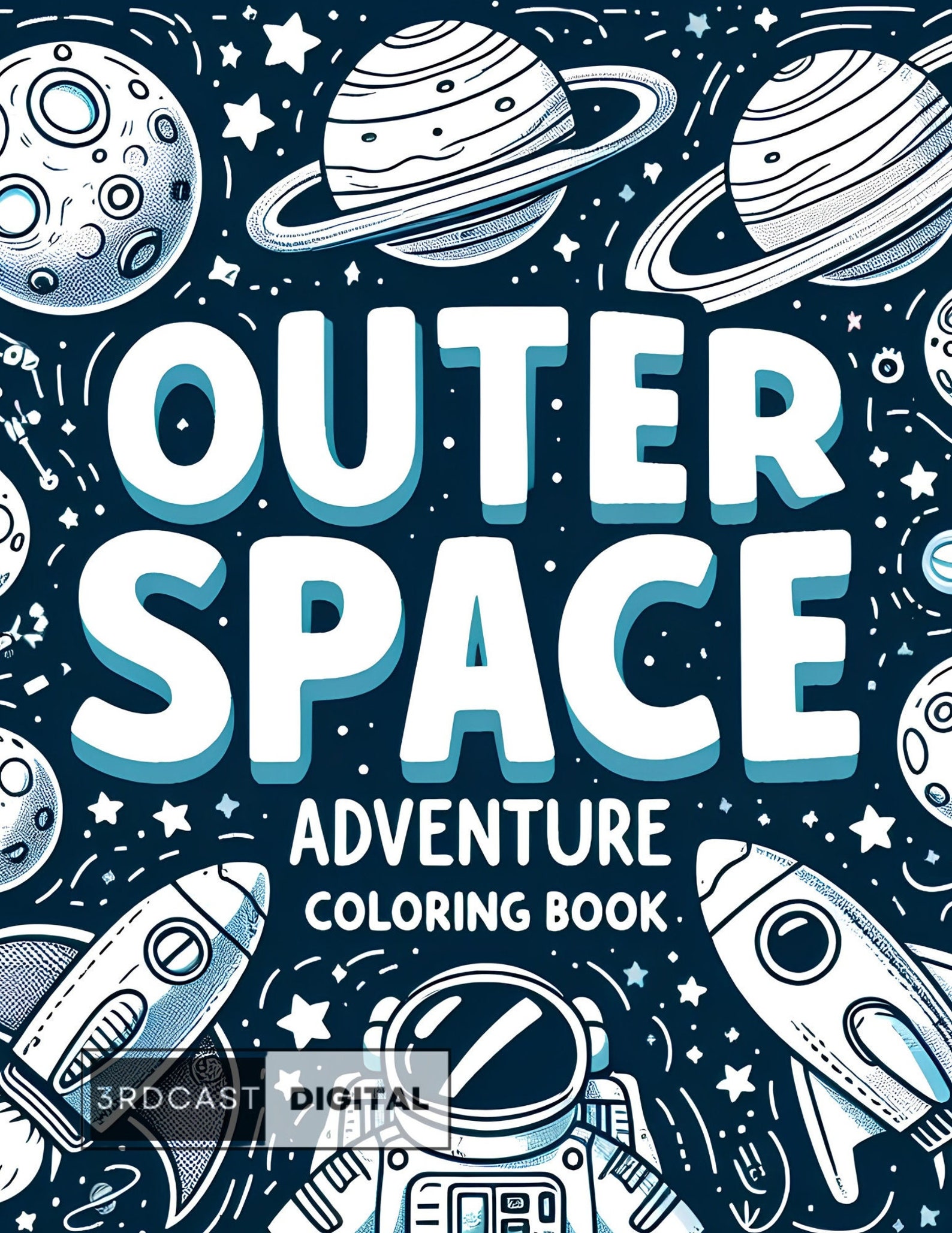 Outer Space Coloring Book for Kids Printable 20 Pages Astronaut ...