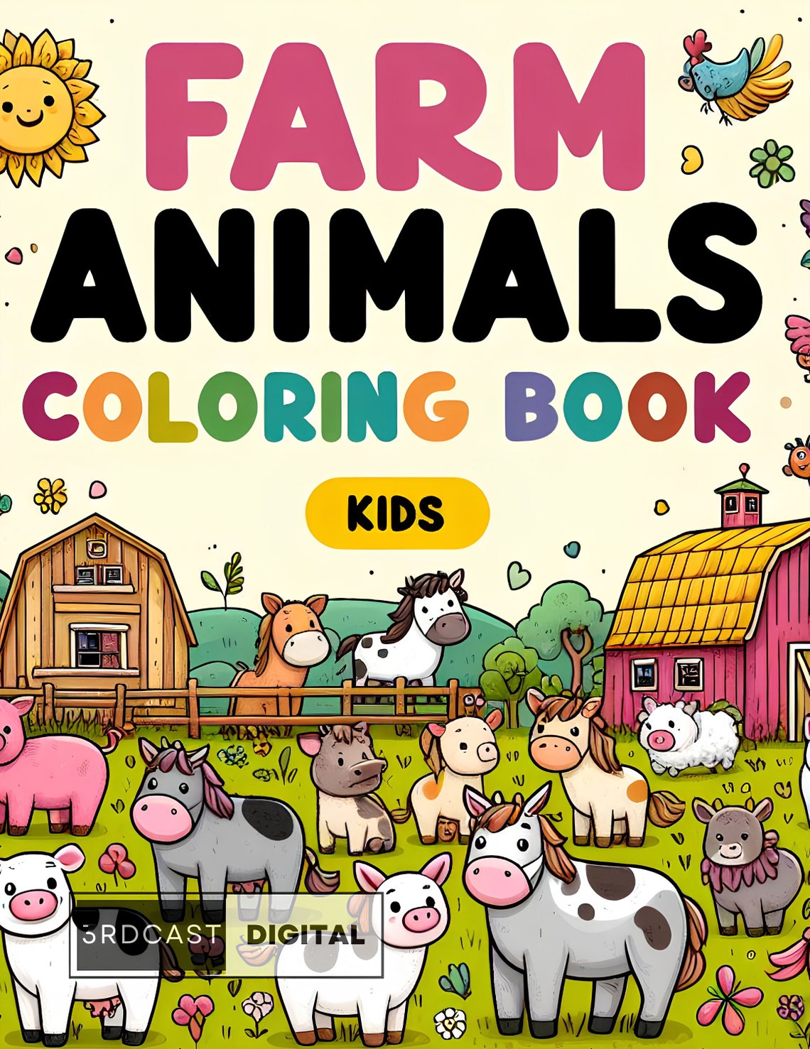 Farm Animals Coloring Book for Kids Printable 20 Pages Animal Coloring ...