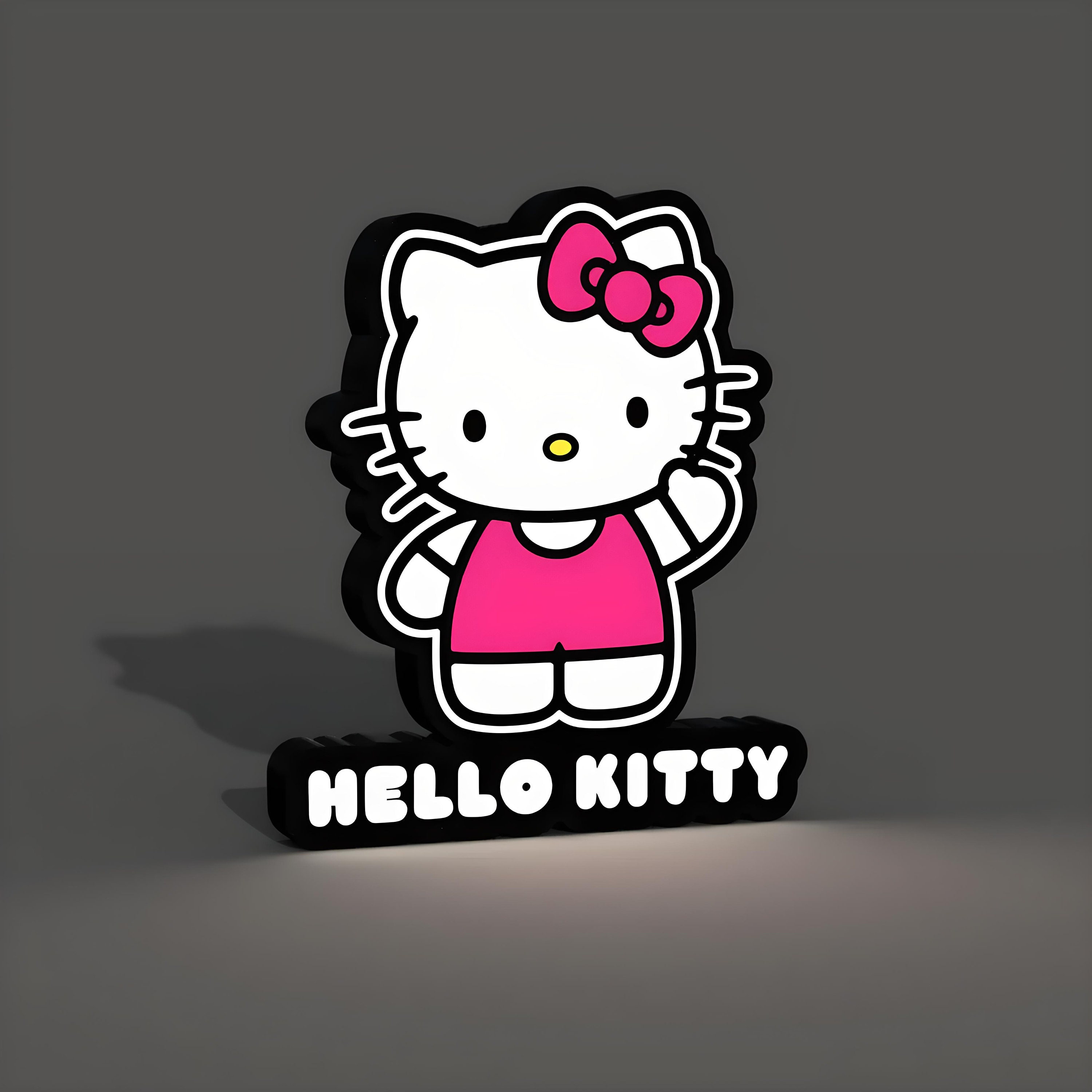 Hello Kitty LED Lightbox Ambient Lighting, Streaming Decor, Kids Room ...