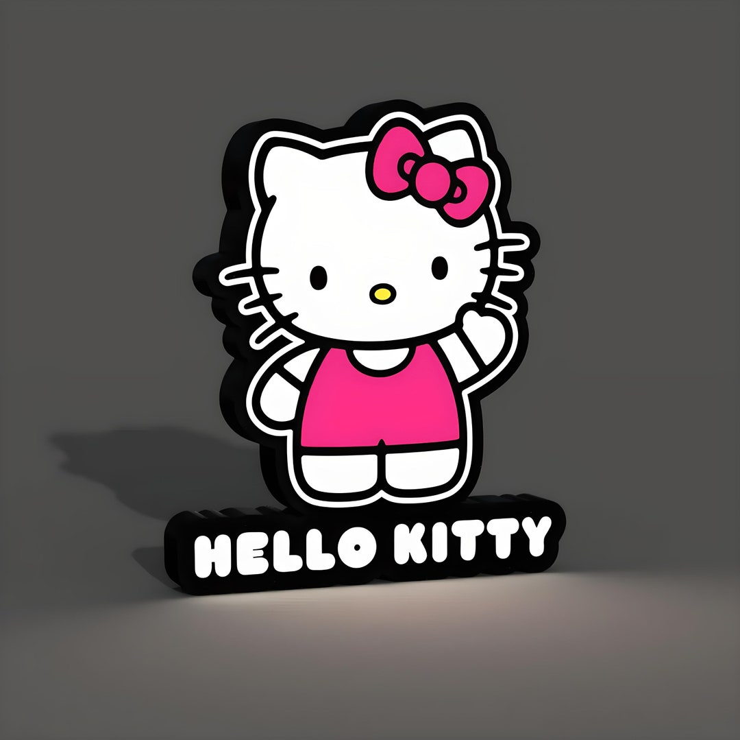 Hello Kitty LED Lightbox Ambient Lighting, Streaming Decor, Kids Room ...