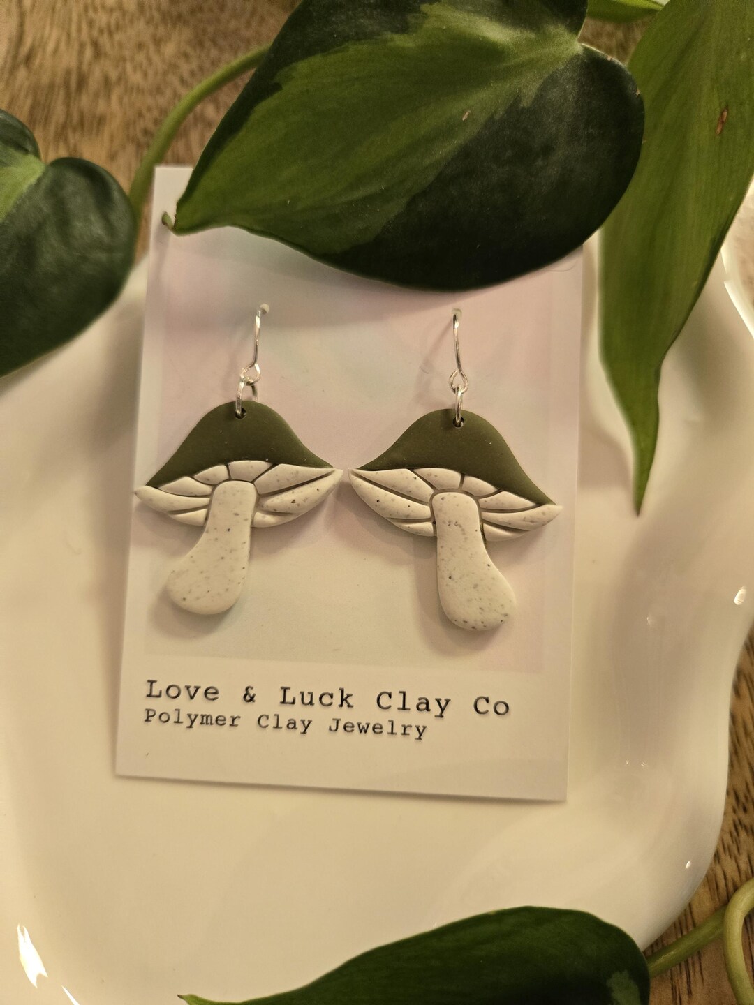 Olive Green Mushroom Polymer Clay Earrings – Cottagecore Jewelry - Etsy
