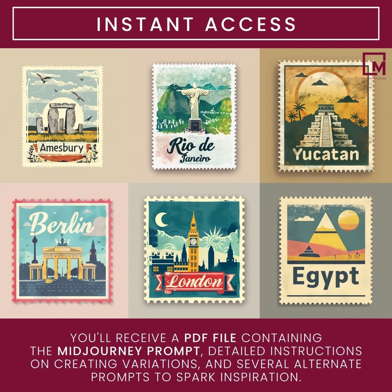 Customizable Midjourney Prompt for Cities Postage Stamp With Text ...