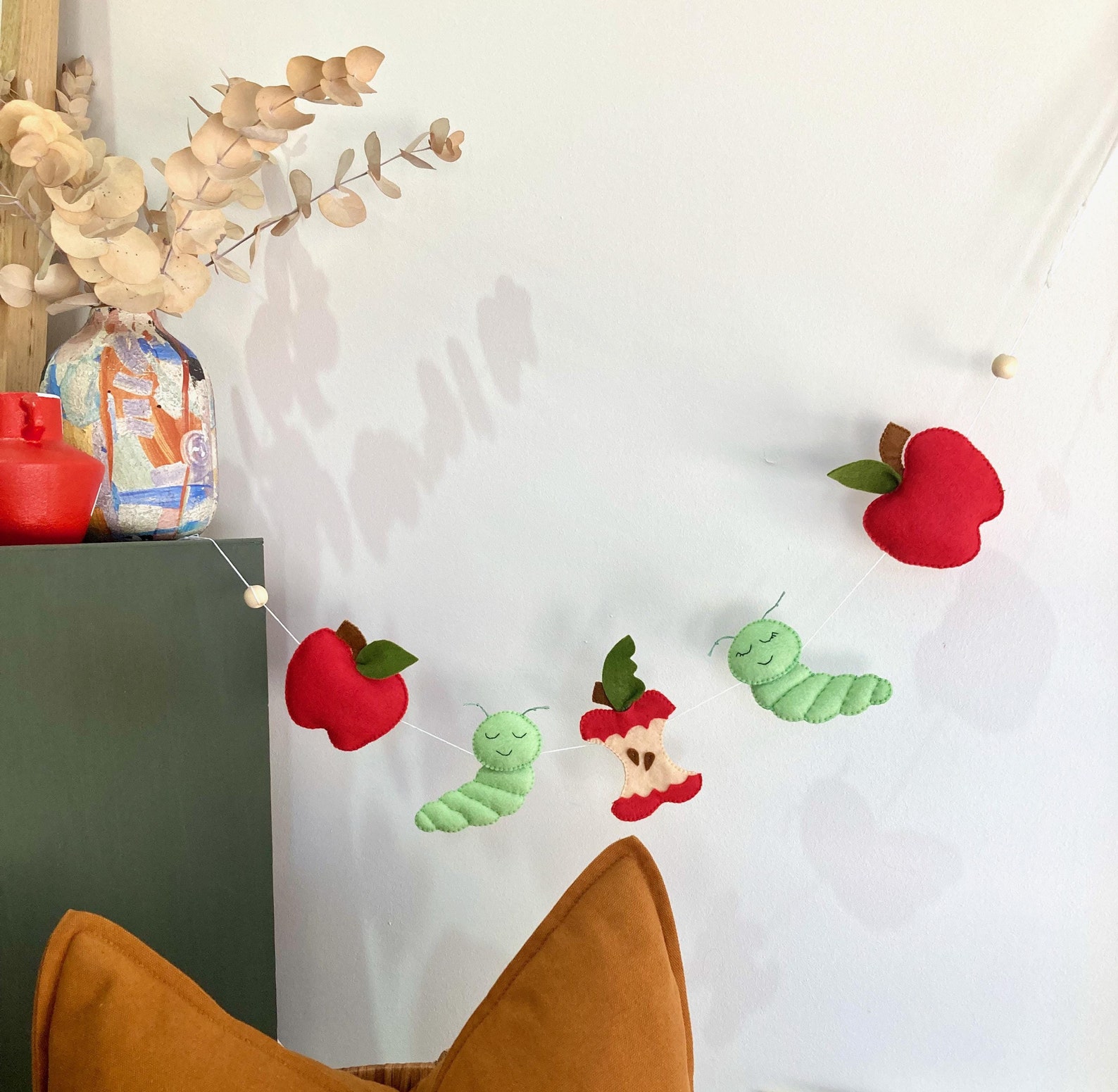 Apples & Worms Felt Garland Wall Decor Banner / Wall Hanging Kids ...