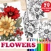50 Pages of Flowers Coloring Book - Printable PDF Coloring Book ...