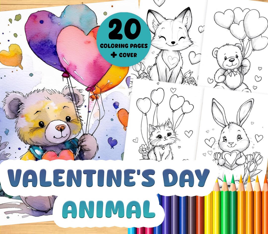 20 Valentine's Day Animal Coloring Pages | Cute & Romantic Coloring ...