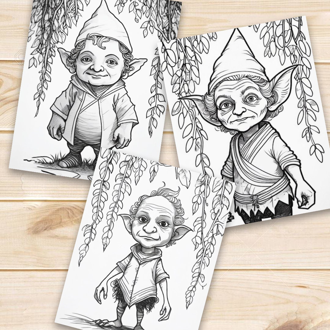 50 Forest Goblin Coloring Pages, Coloring Book, Kids Artist Adult ...
