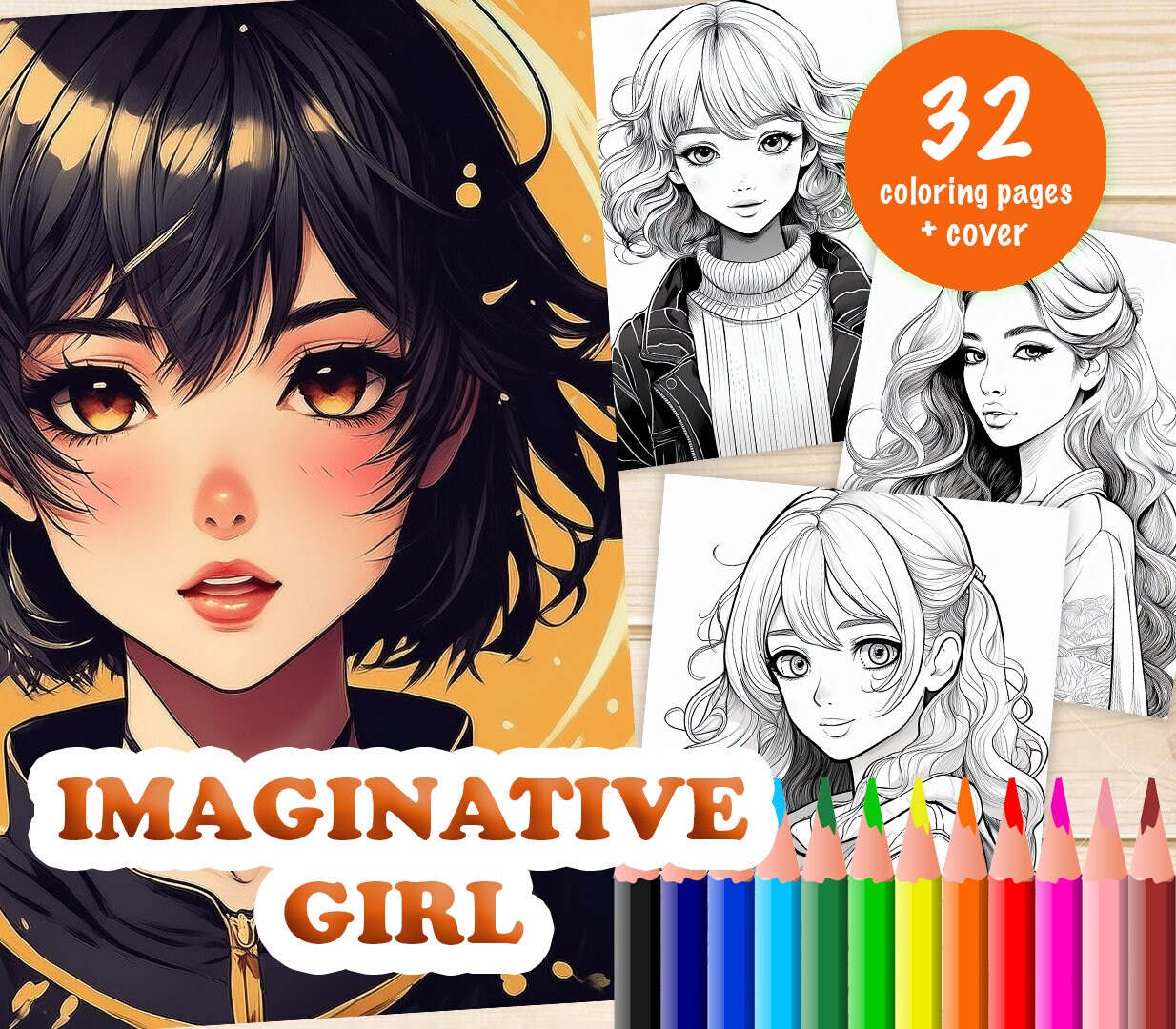 32 Imaginative Girl Coloring Book, Coloring Pages, Anime Coloring Book ...
