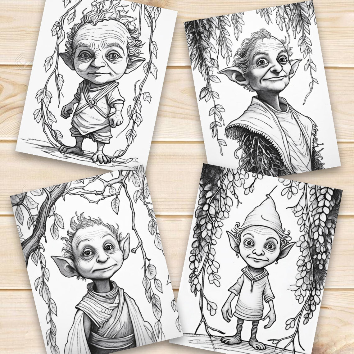 50 Forest Goblin Coloring Pages, Coloring Book, Kids Artist Adult ...